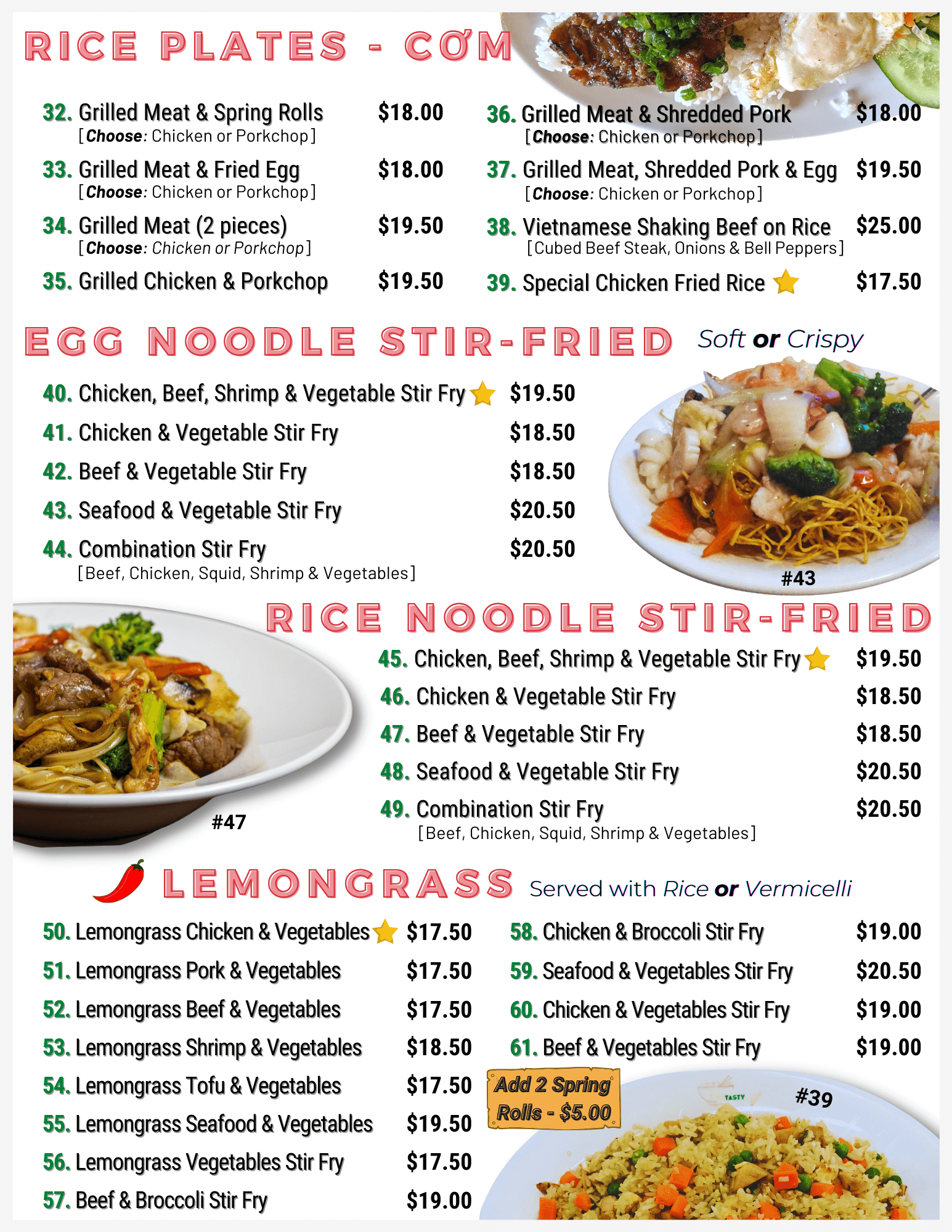 Menu – Pho Tasty